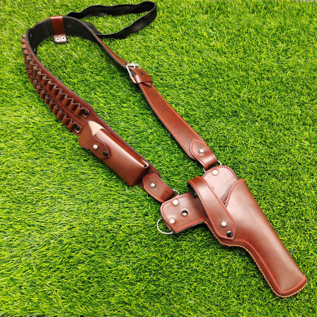 Genuine leather One Side Shoulder Holster For Chinese 7 shot 30 bore ...