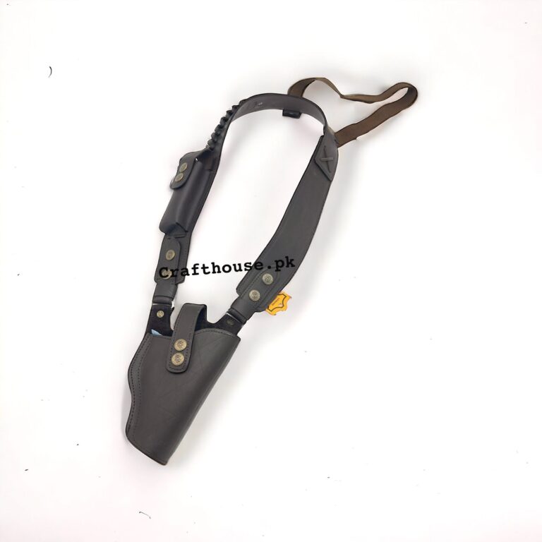 One-Side Genuine Leather Holster with Spare Magazine Pouch - Universal ...