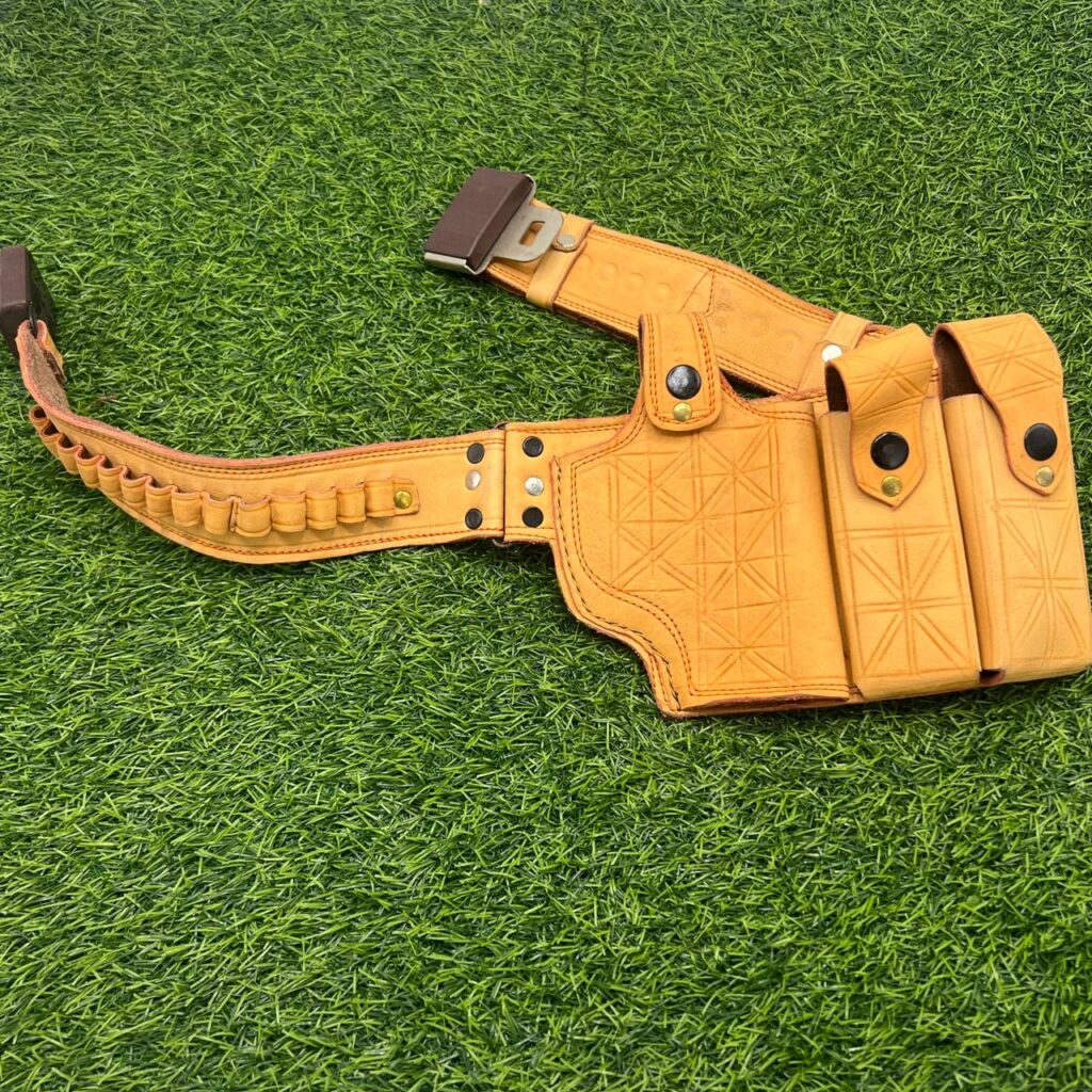 Yellow Color Leather Belly Holster for 9mm Pistols | Craft House