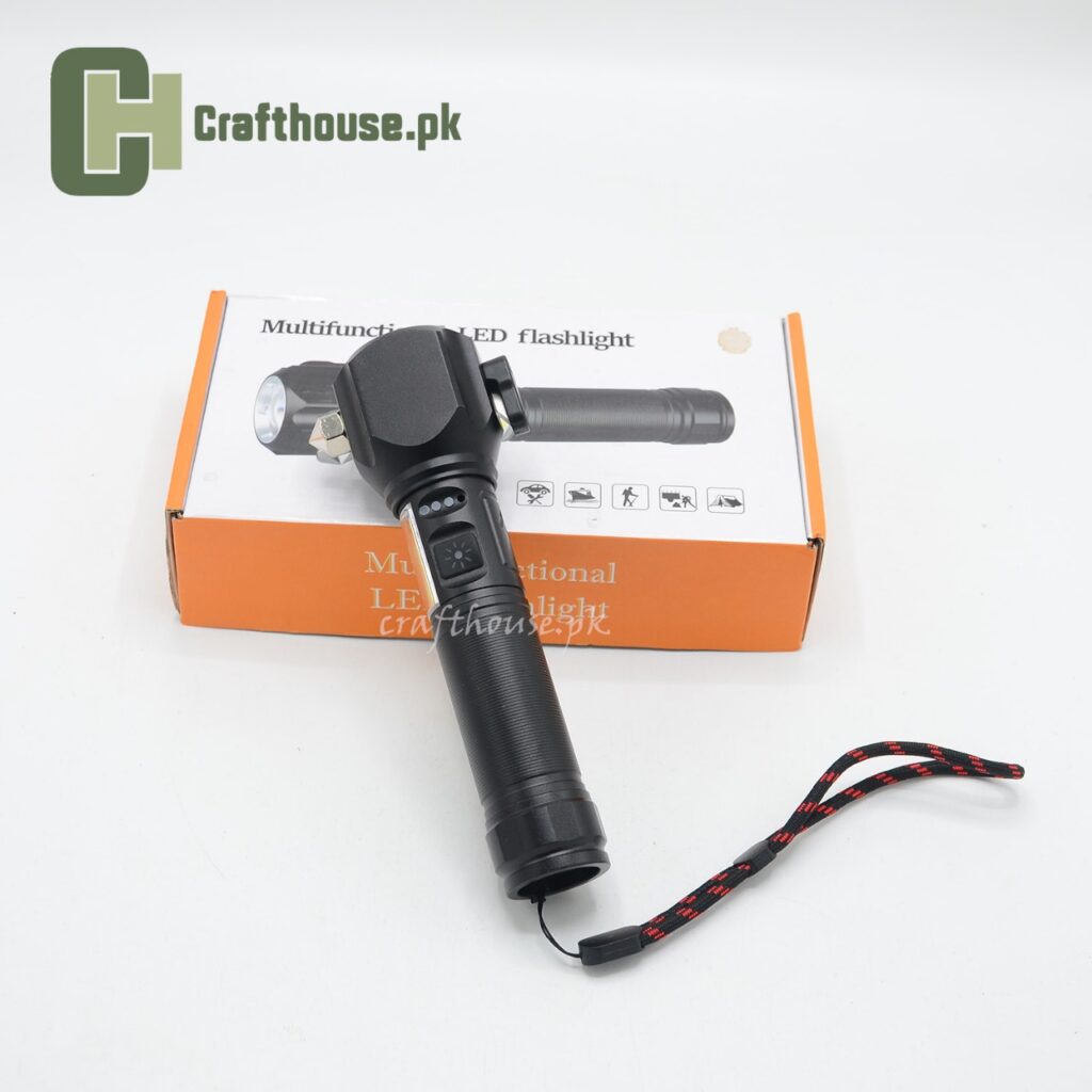 Multifunctional LED Flashlight with Glass Breaker, Cutter, Telescopic ...